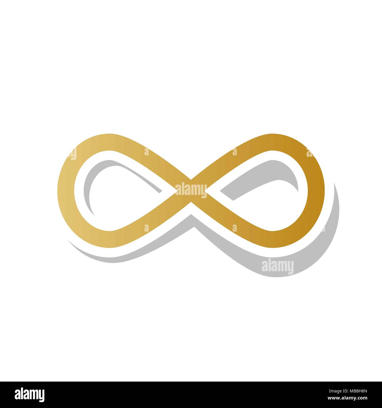 Limitless symbol illustration. Vector. Golden gradient icon with white ...