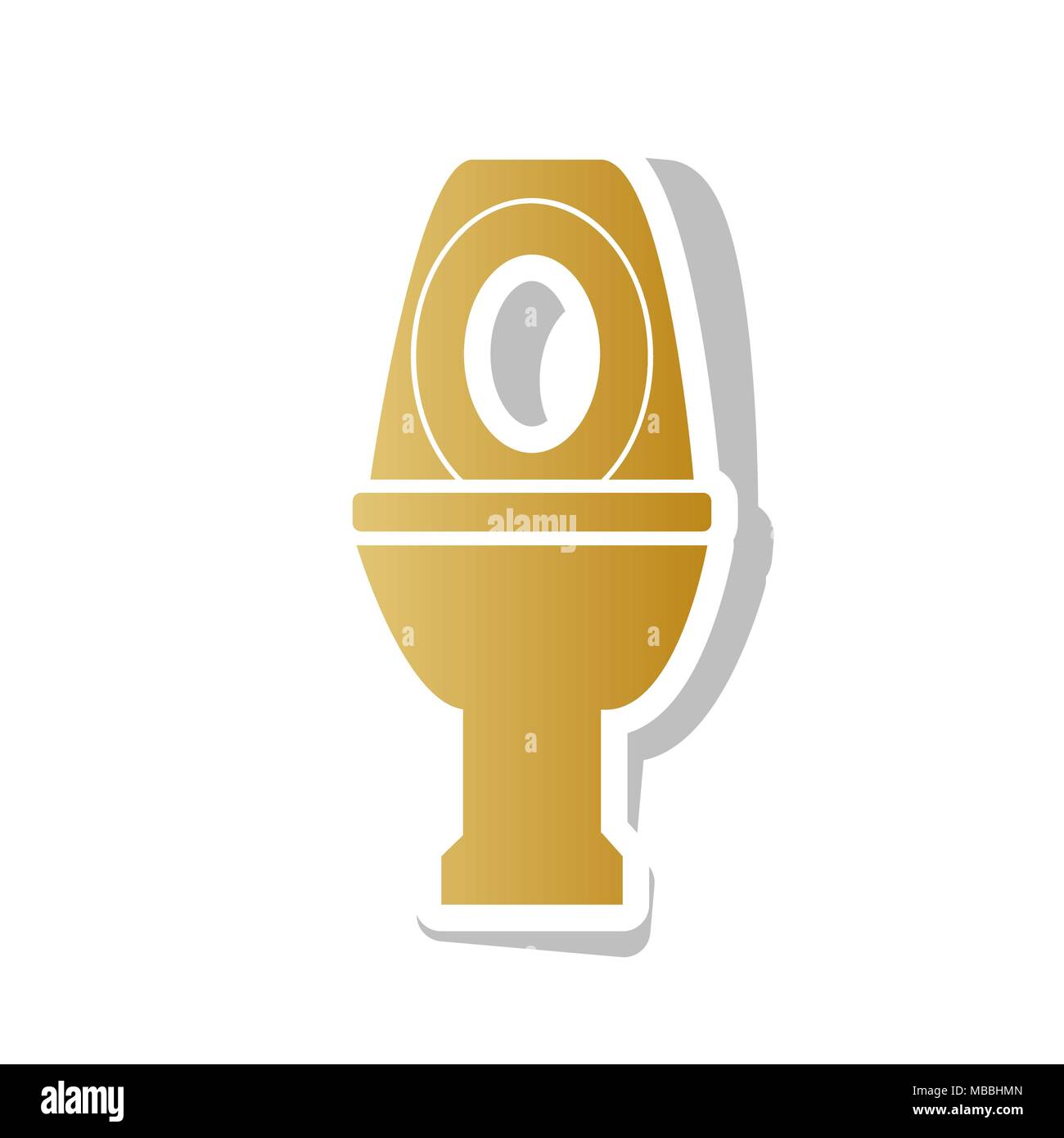 Toilet sign illustration. Vector. Golden gradient icon with white ...