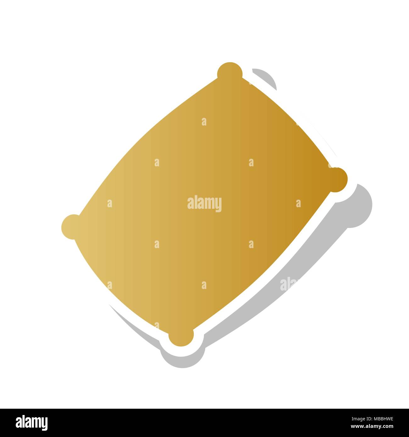 Pillow sign illustration. Vector. Golden gradient icon with white ...
