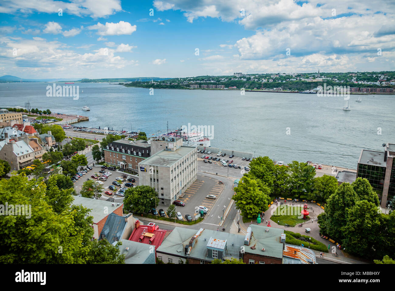 The Port of Quebec from the Citadel overlooking the St. Lawrence River ...