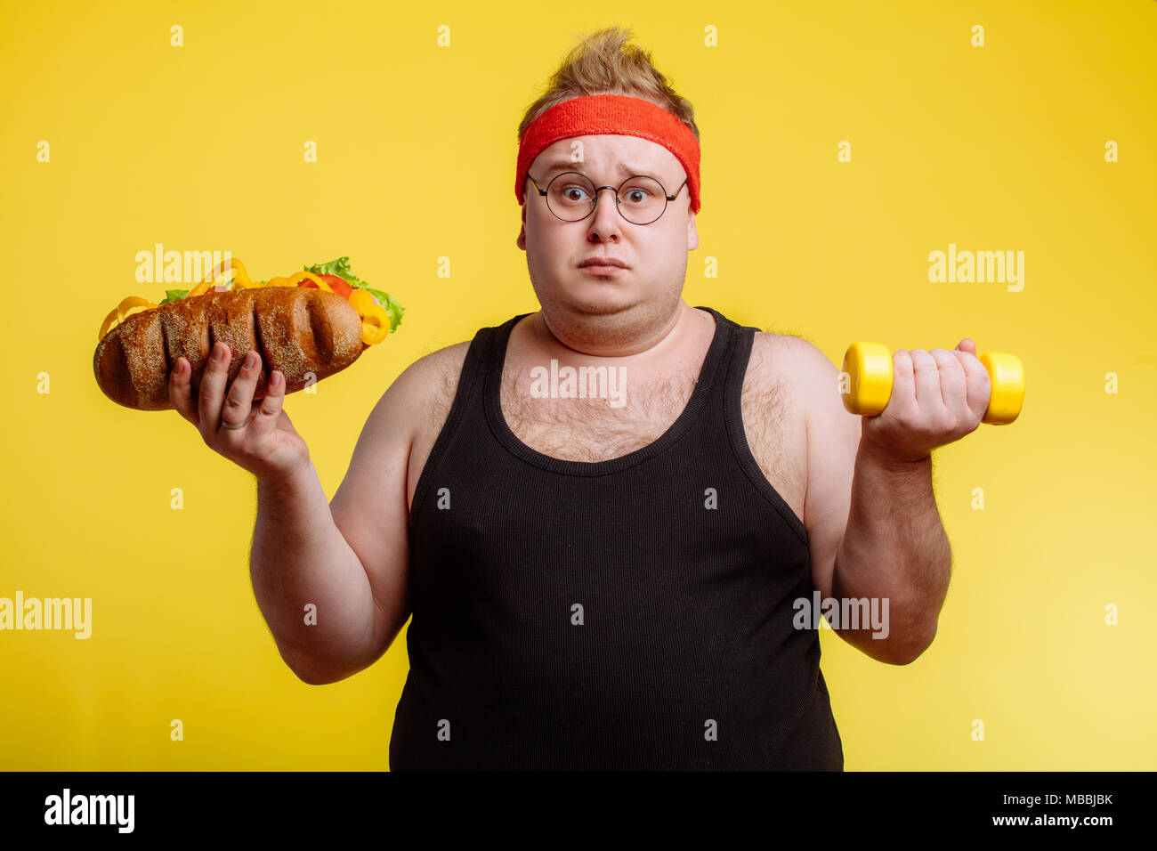 Fat man exercise hi-res stock photography and images - Alamy