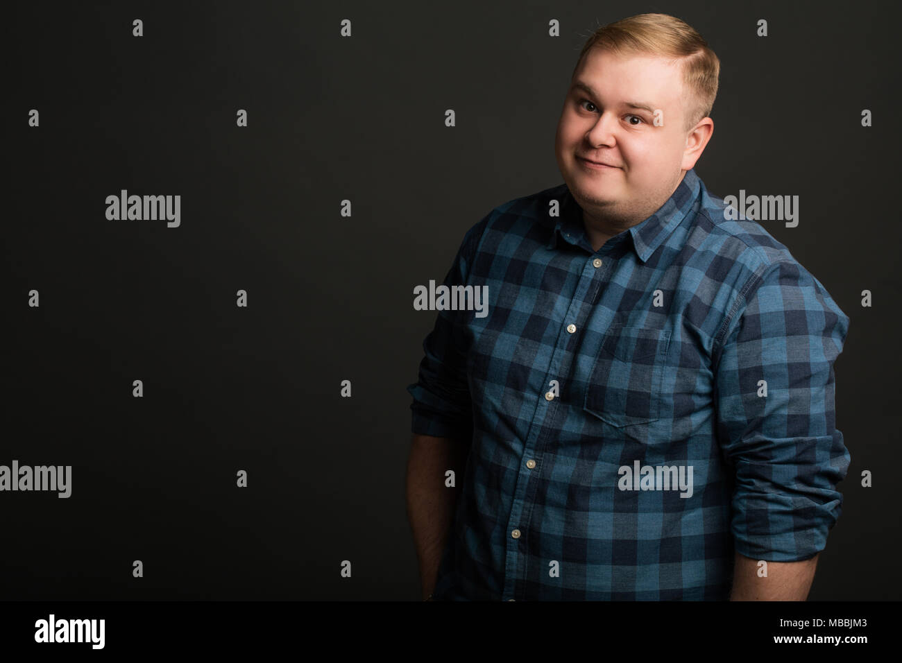 caucasian fat man looking at camera Stock Photo - Alamy