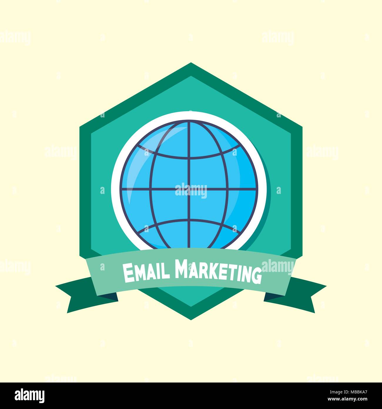 email marketing design with global sphere icon over white background ...