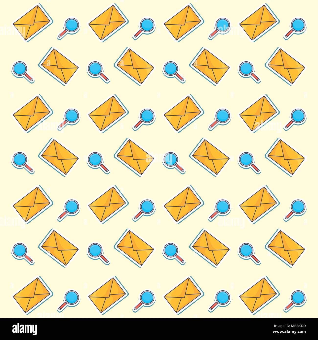 envelope and lupes background, colorful design. vector illustration ...