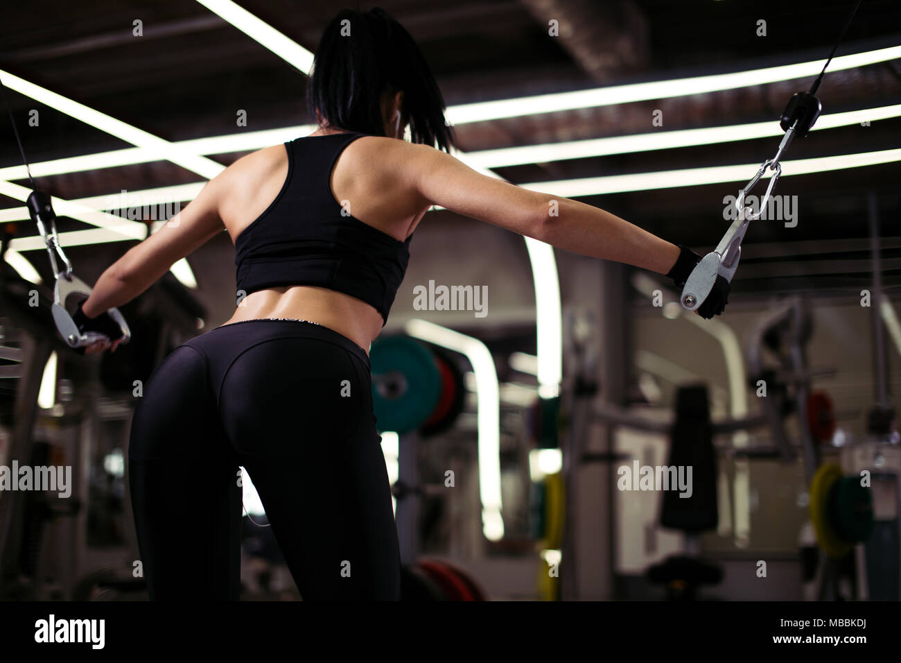 Cable Crossover Workout High Resolution Stock Photography and Images ...