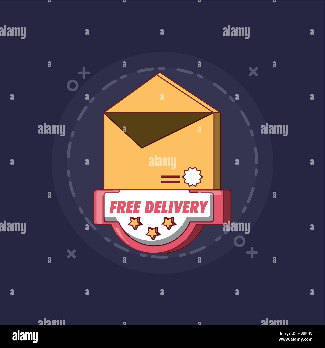 Free delivery design with envelope icon over blue background, colorful ...