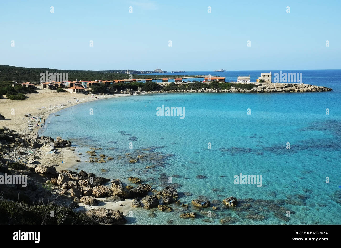 Sandy beach near Dipkarpaz, Rizokarpaso, Karpasia, Karpass Peninsula ...
