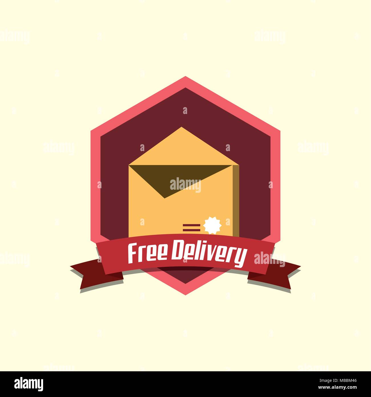 Free delivery design with envelope icon over decorative frame and white ...