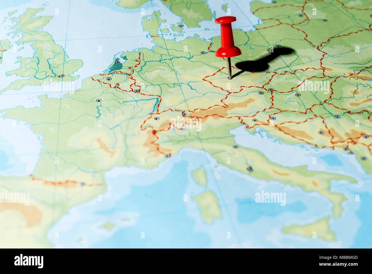 Prague on a map hi-res stock photography and images - Alamy