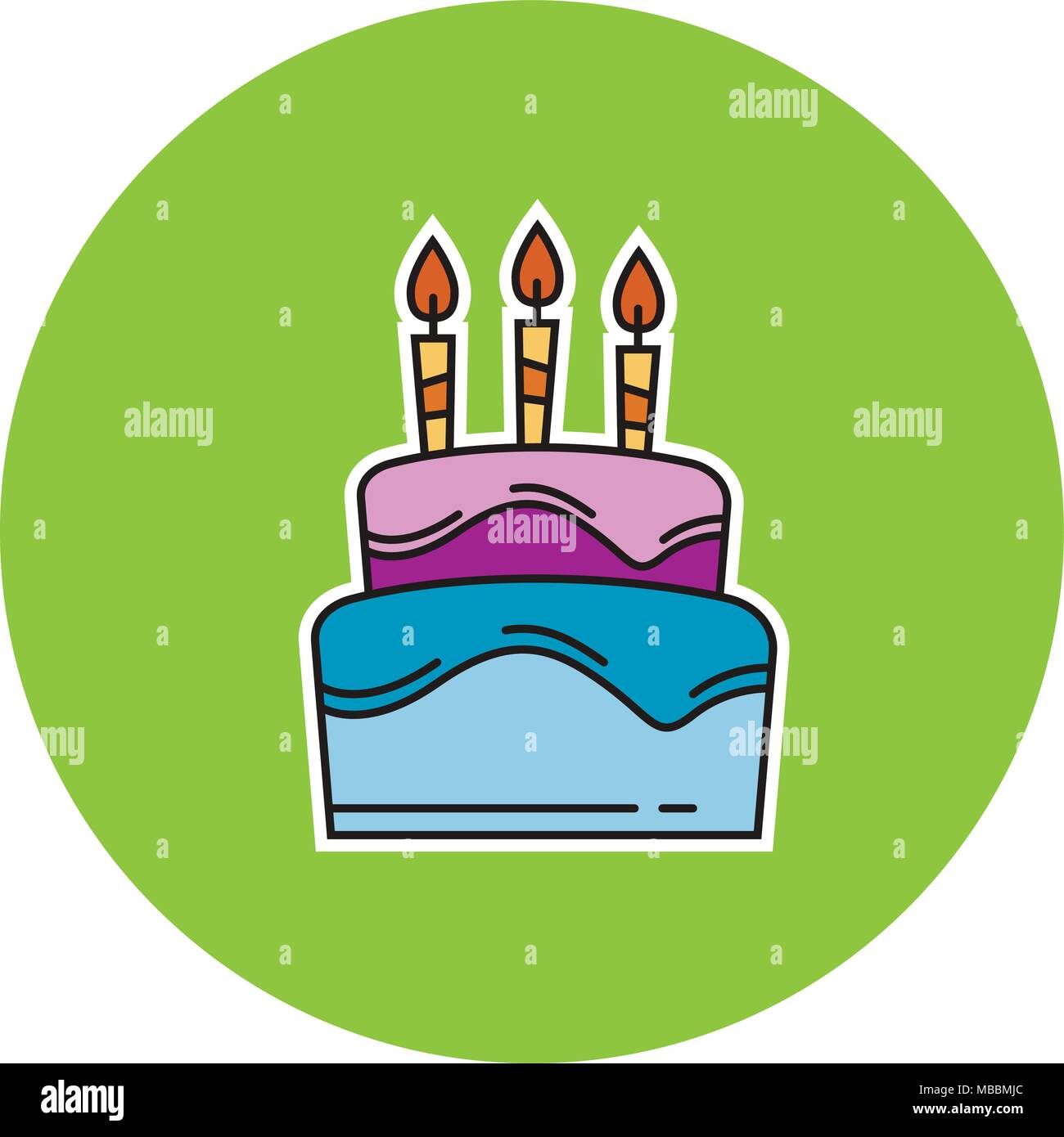 Blue birthday cake illustration Stock Vector Images - Alamy