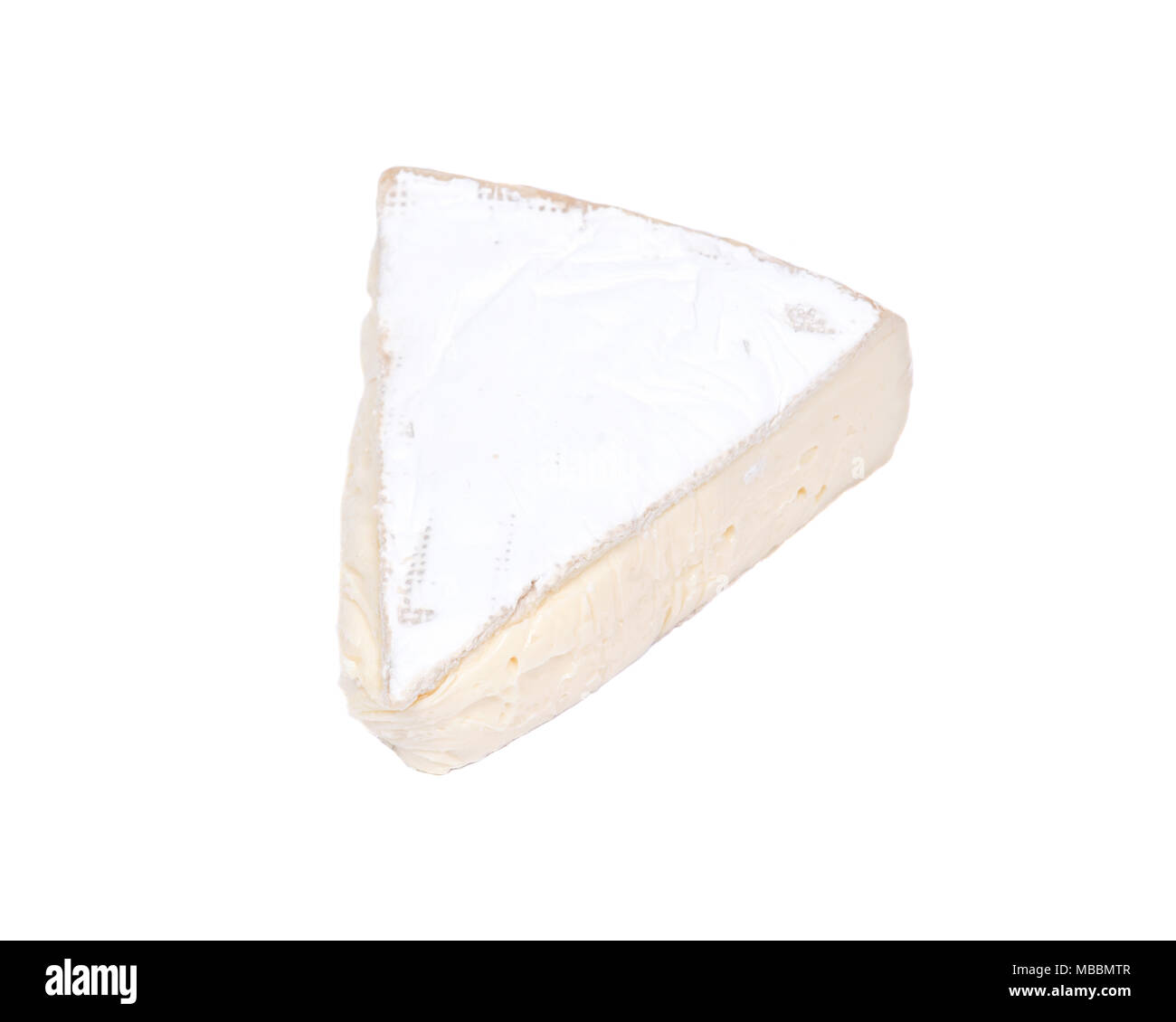 Supremely creamy soft ripened brie cheese isolated on white background ...