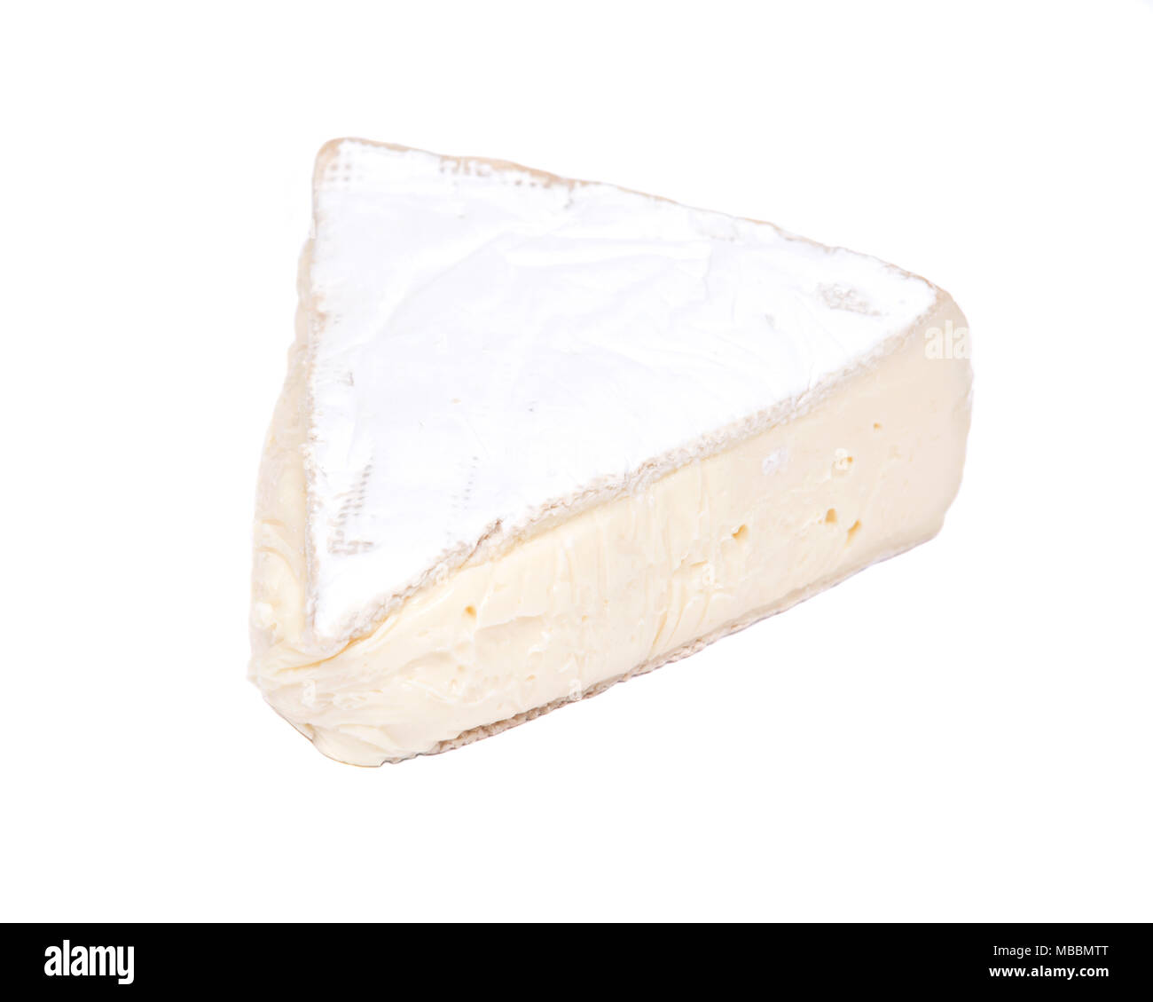 Supremely creamy soft ripened brie cheese isolated on white background ...