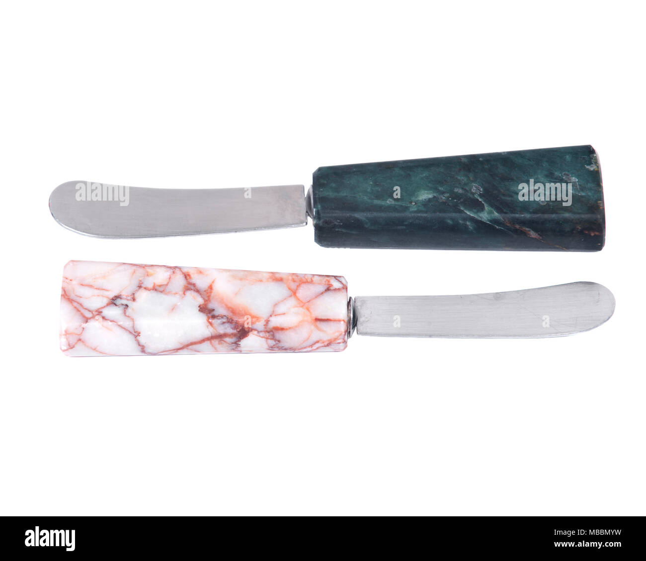 Brie cheese knife with stone handle isolated on white background Stock ...