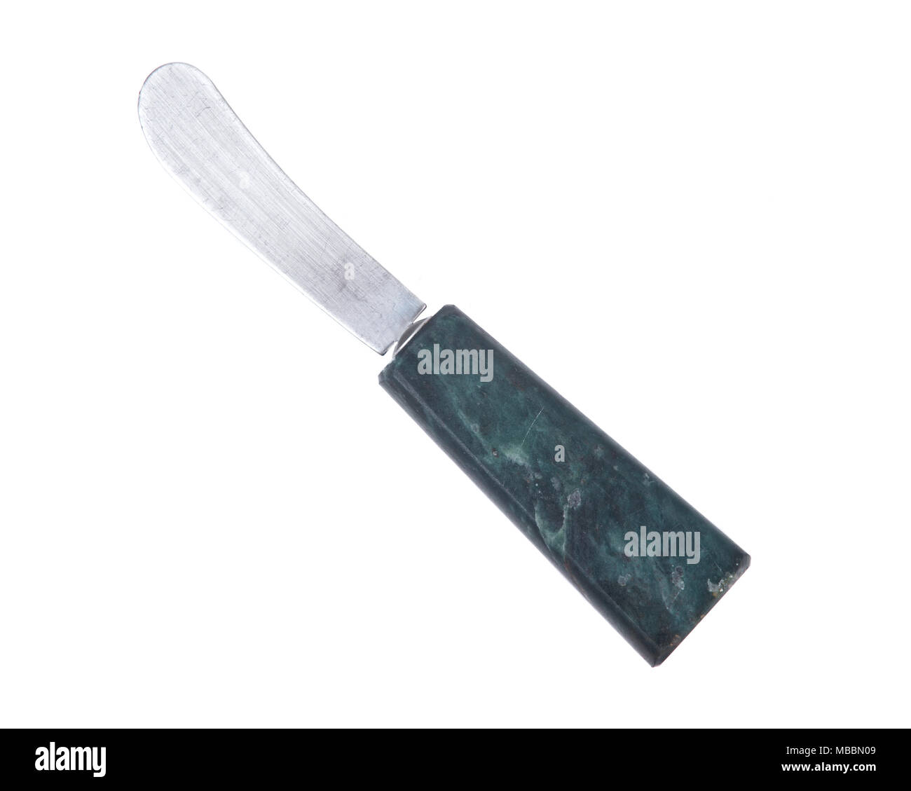 Brie cheese knife with stone handle isolated on white background Stock ...