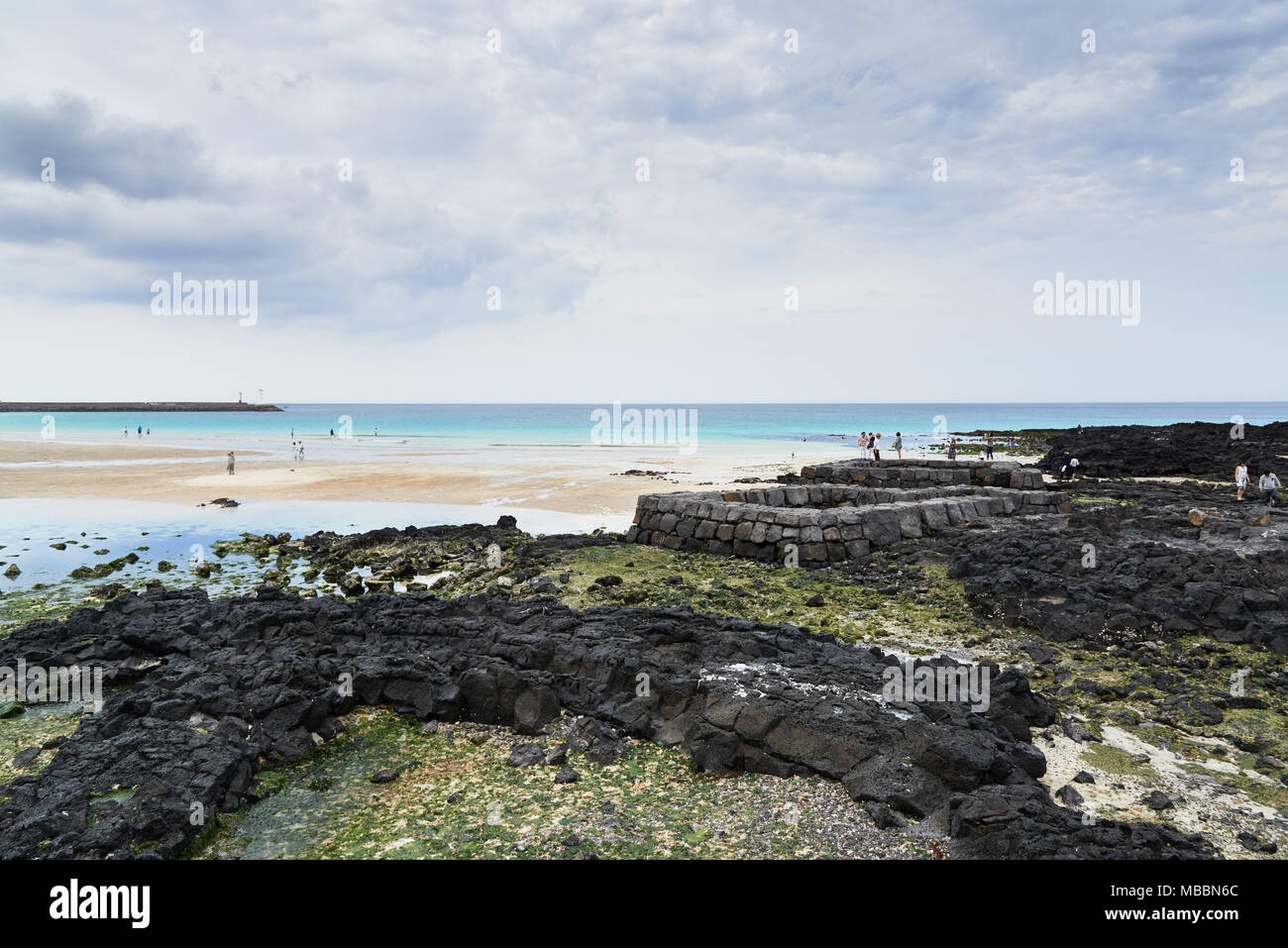 Jeju, Korea - May 23, 2017: Sehwa beach and spring water spot ...