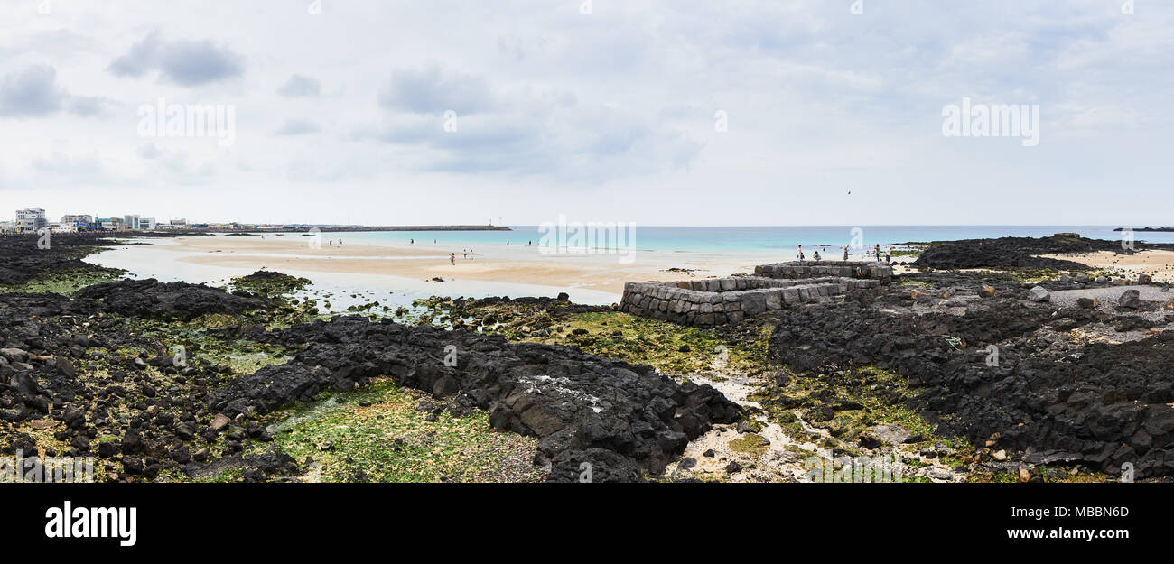 Jeju, Korea - May 23, 2017: Sehwa beach and spring water spot ...