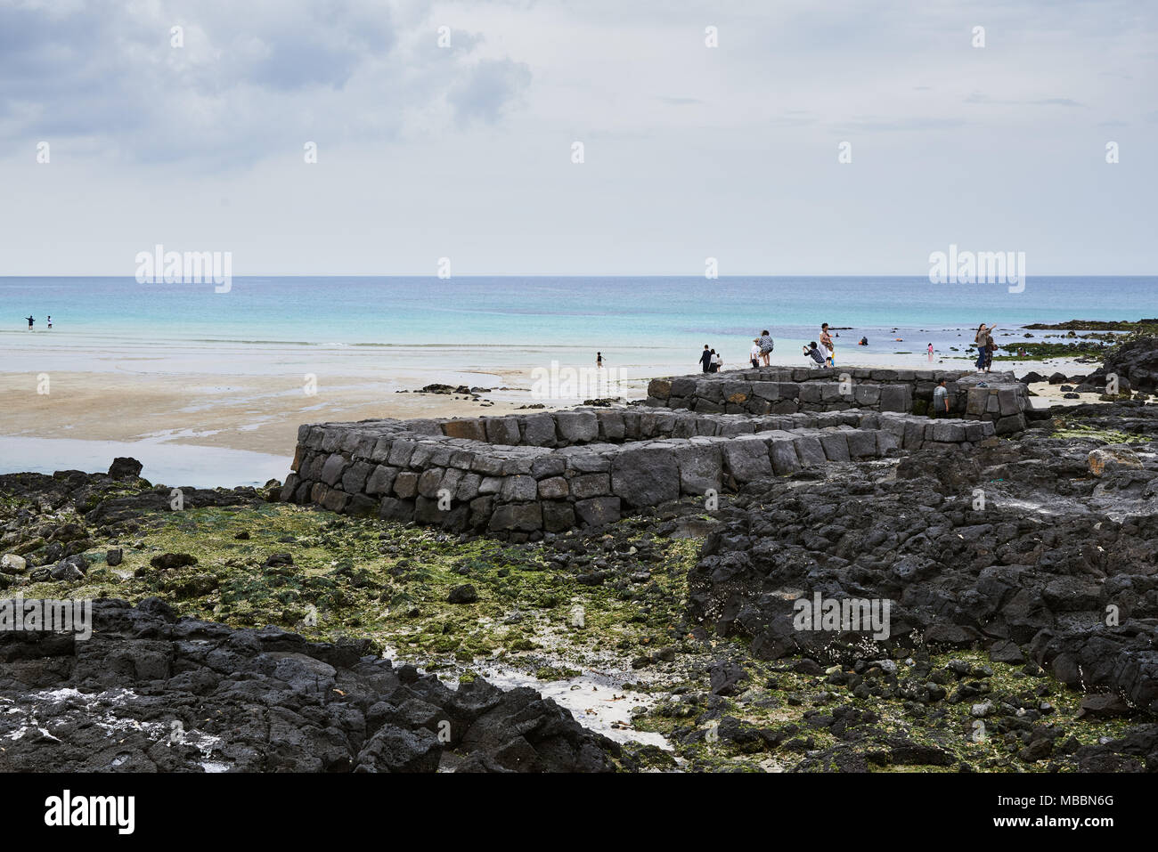 Jeju, Korea - May 23, 2017: Sehwa beach and spring water spot ...