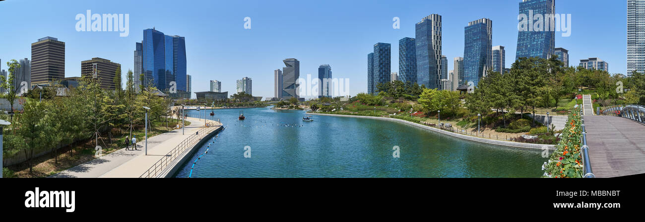 Incheon, Korea - April 27, 2017: Songdo International Business District ...
