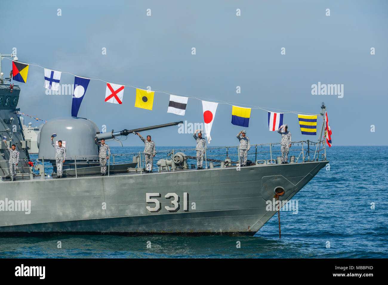Pattaya, Thailand - November 18, 2017, Marines in activity of fleet ...