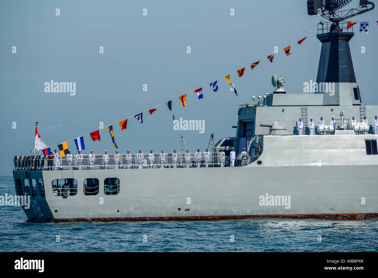 Pattaya, Thailand - November 18, 2017, Marines in activity of fleet ...