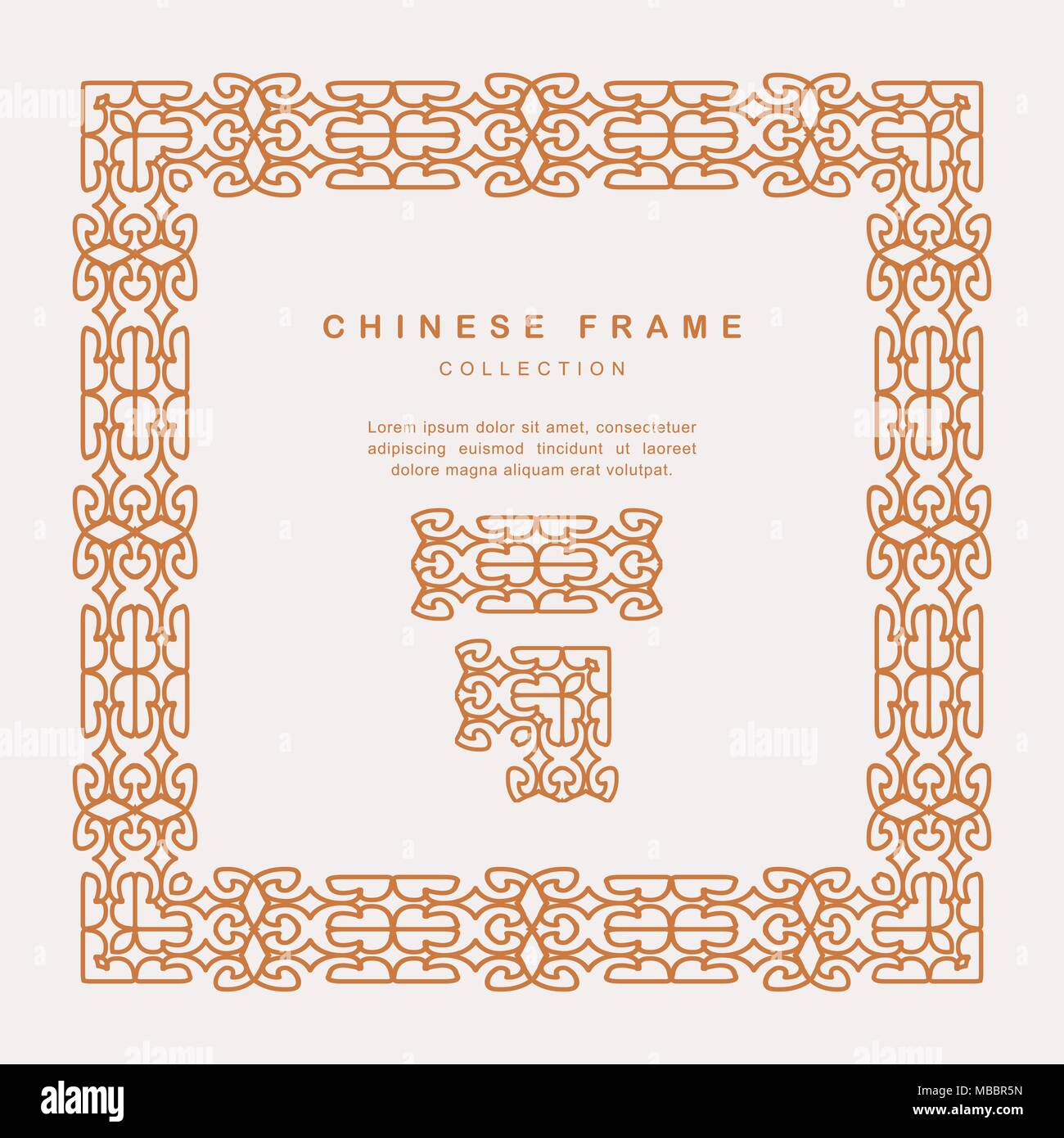 Traditional Chinese Golden Frame Tracery Design Decoration Elements ...