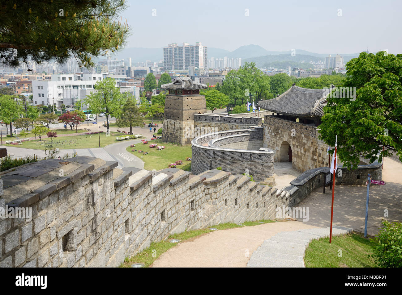 SUWON, KOREA - MAY 02, 2014: West Gate of Suwon Hwaseong, called ...
