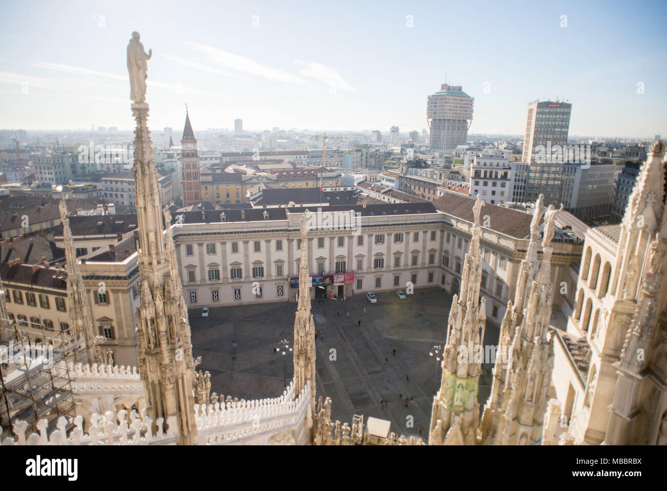 Milan, Italy - October 24, 2017: View from Milan Duomo Cathedral. Royal ...