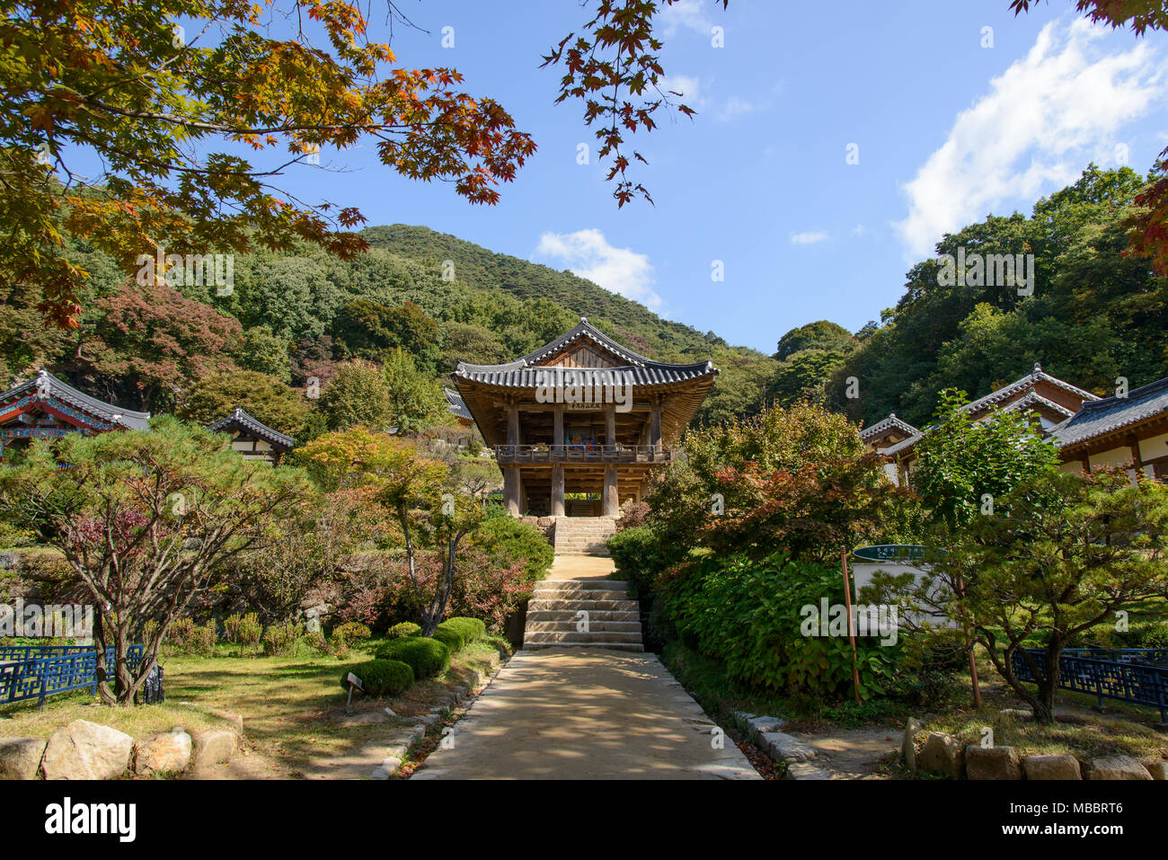 YEONGJU, KOREA - OCTOBER 15, 2014: Beomjongru, one of architectures in ...