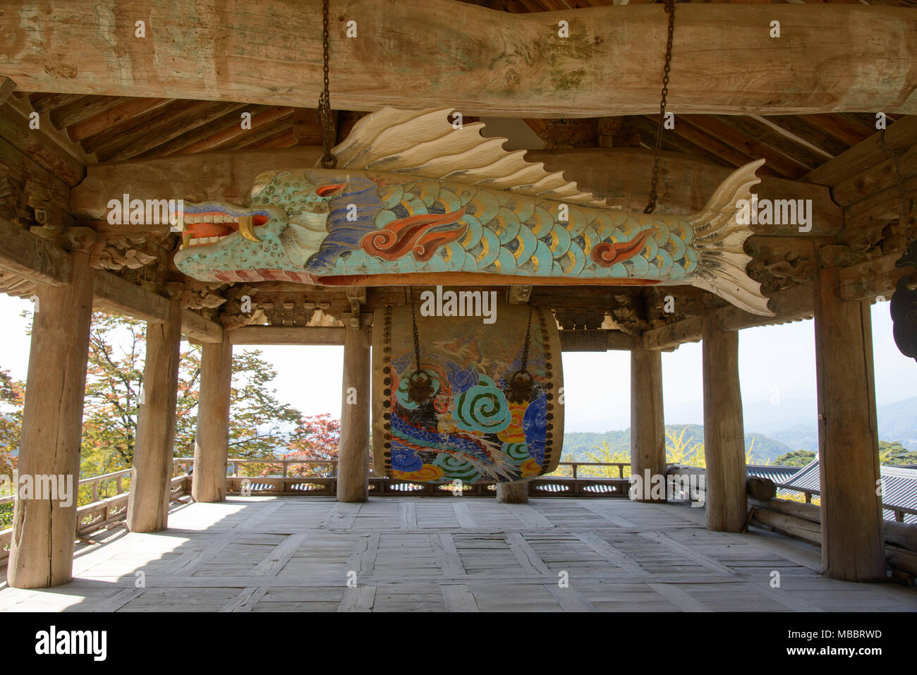 YEONGJU, KOREA - OCTOBER 15, 2014: Fish shaped wooden temple block ...