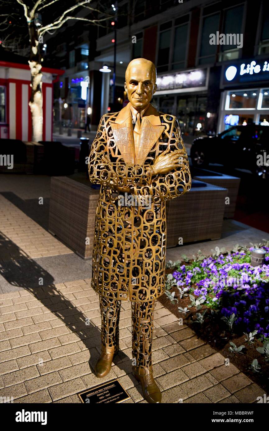 Statue of Henry Ford at the National harbor in Washington DC, USA Stock ...