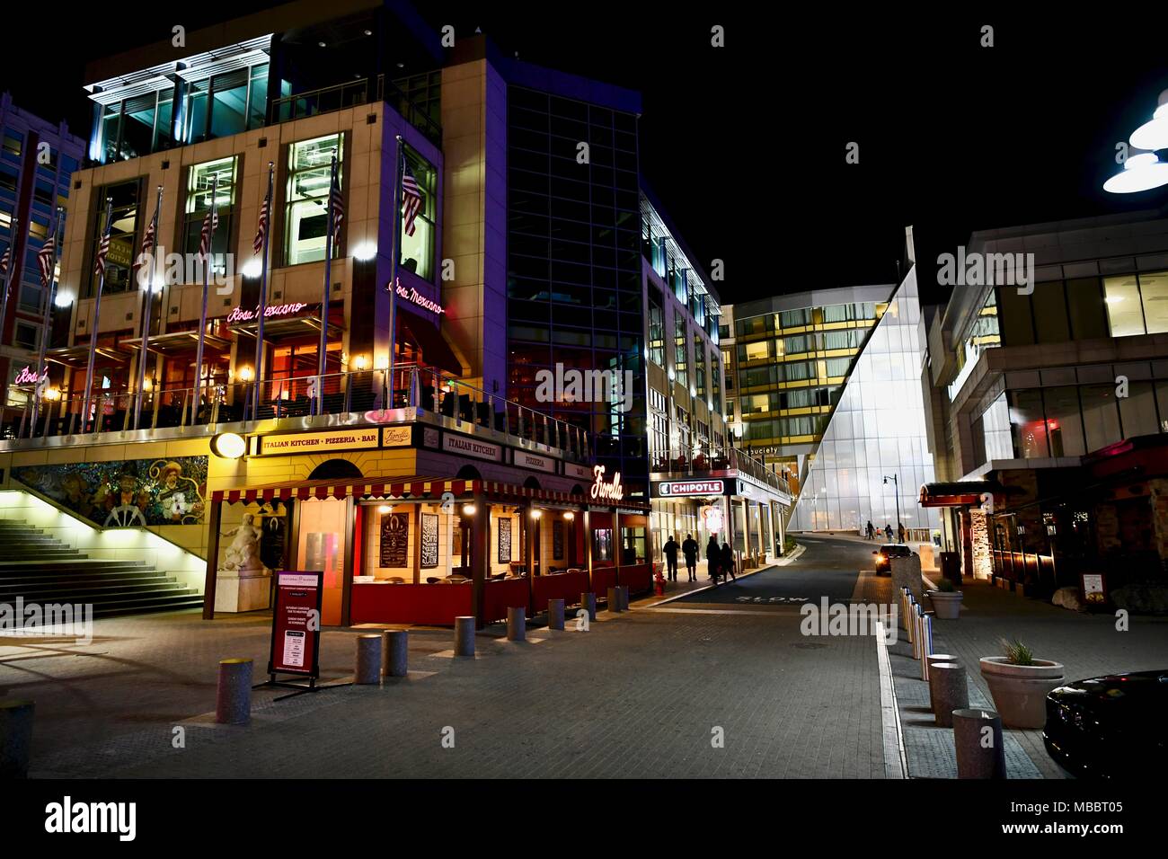 Downtown National harbor at night in Washington DC, USA Stock Photo - Alamy