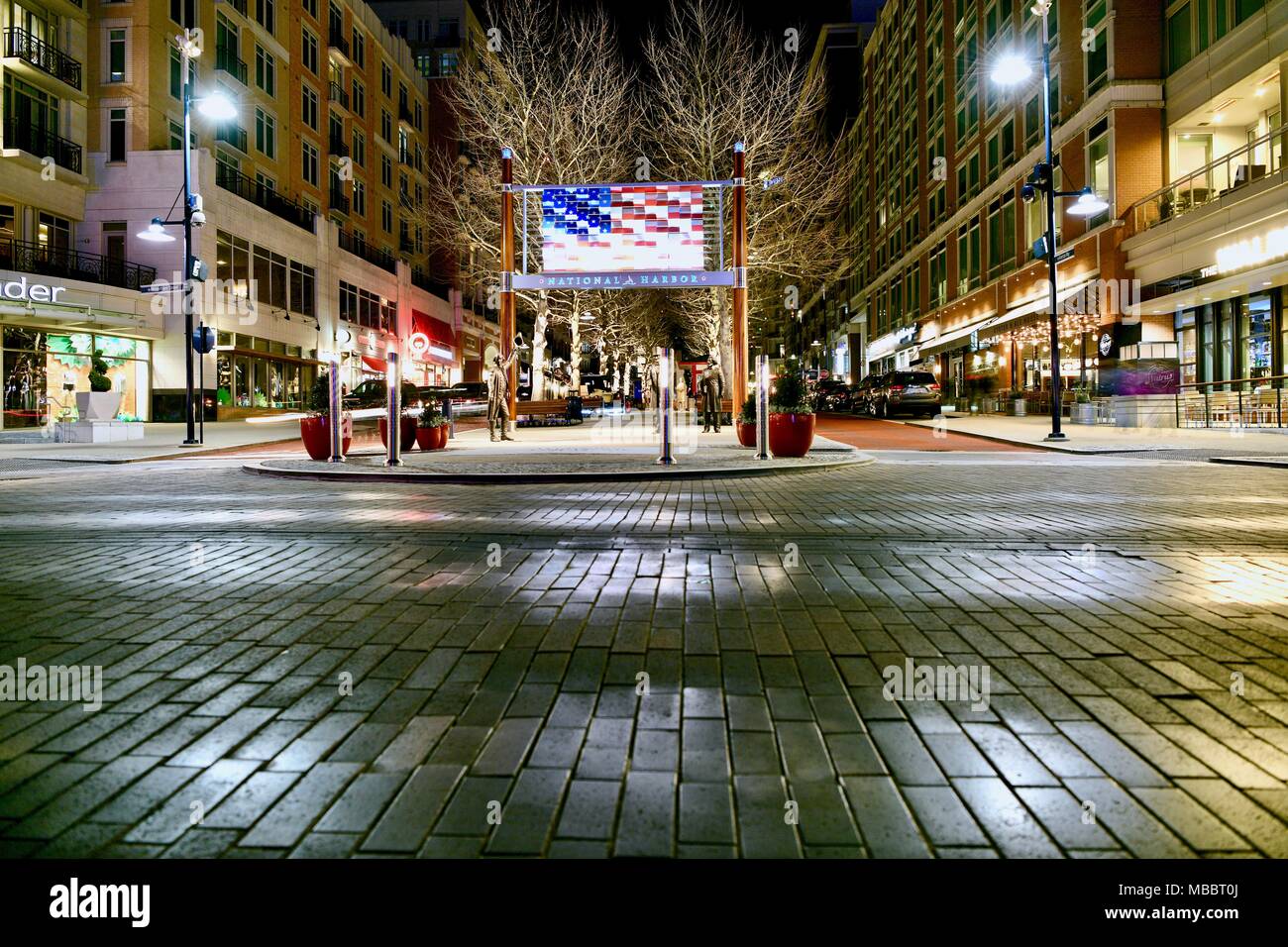 Downtown National harbor at night in Washington DC, USA Stock Photo - Alamy