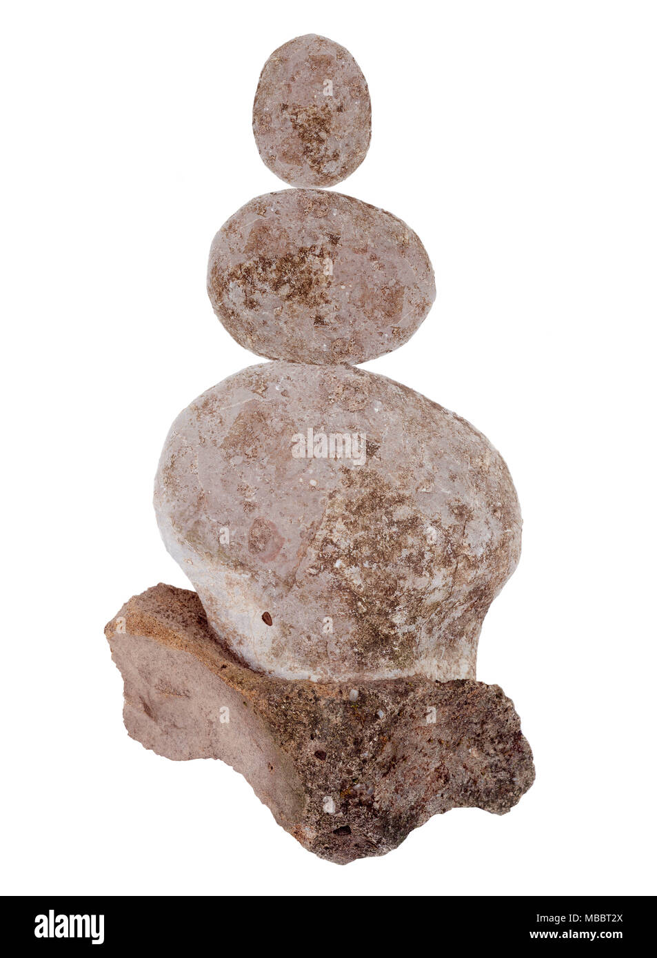 zen style rock or stone isolated on white Stock Photo - Alamy