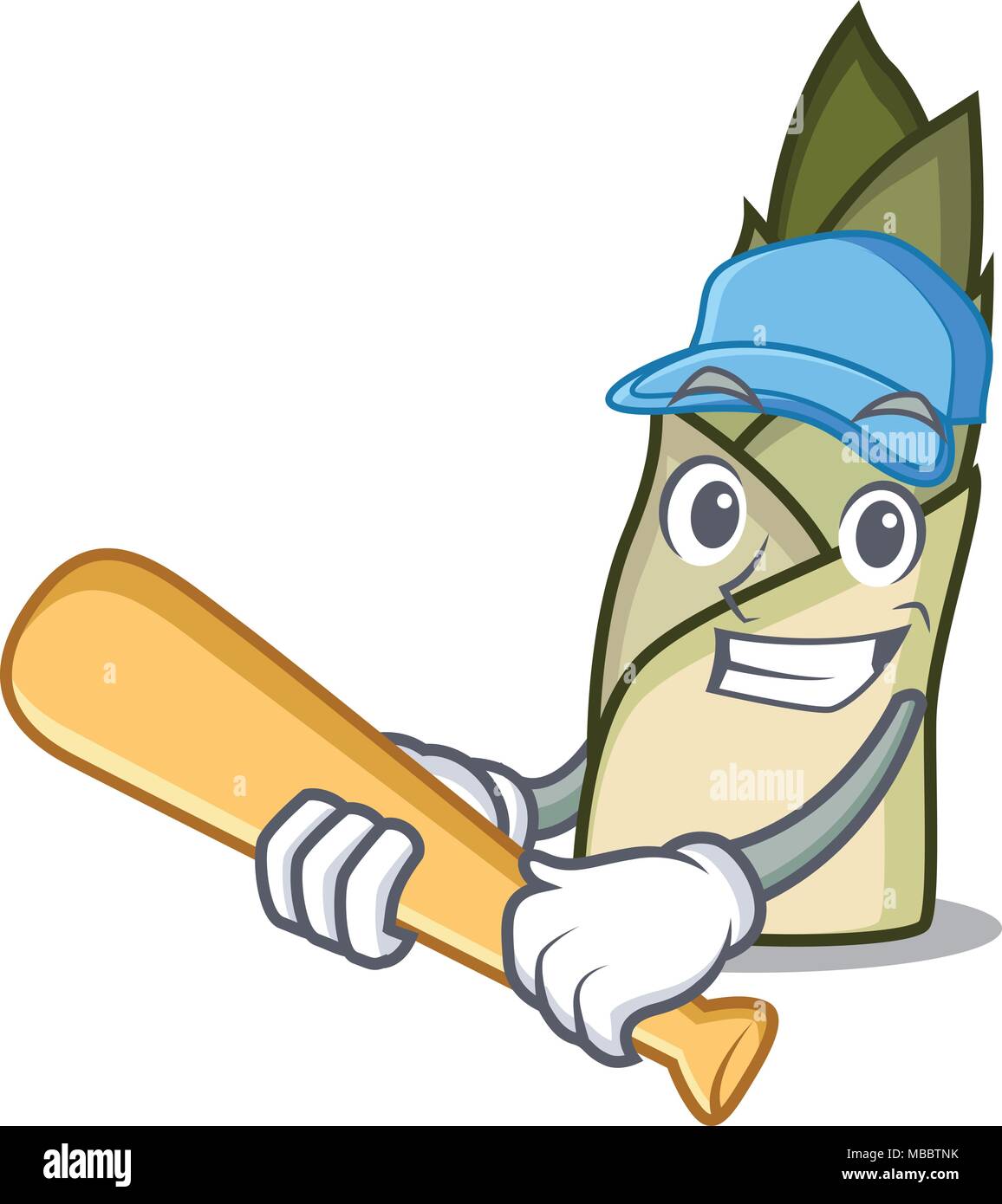 Playing baseball bamboo shoot character cartoon Stock Vector Image ...