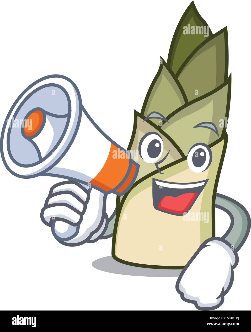 With megaphone bamboo shoot character cartoon Stock Vector Image & Art ...