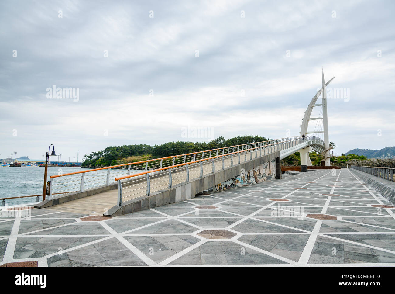 Jeju-do, Korea - April 12, 2015: Saeyeongyo bridge between Seaseom and ...