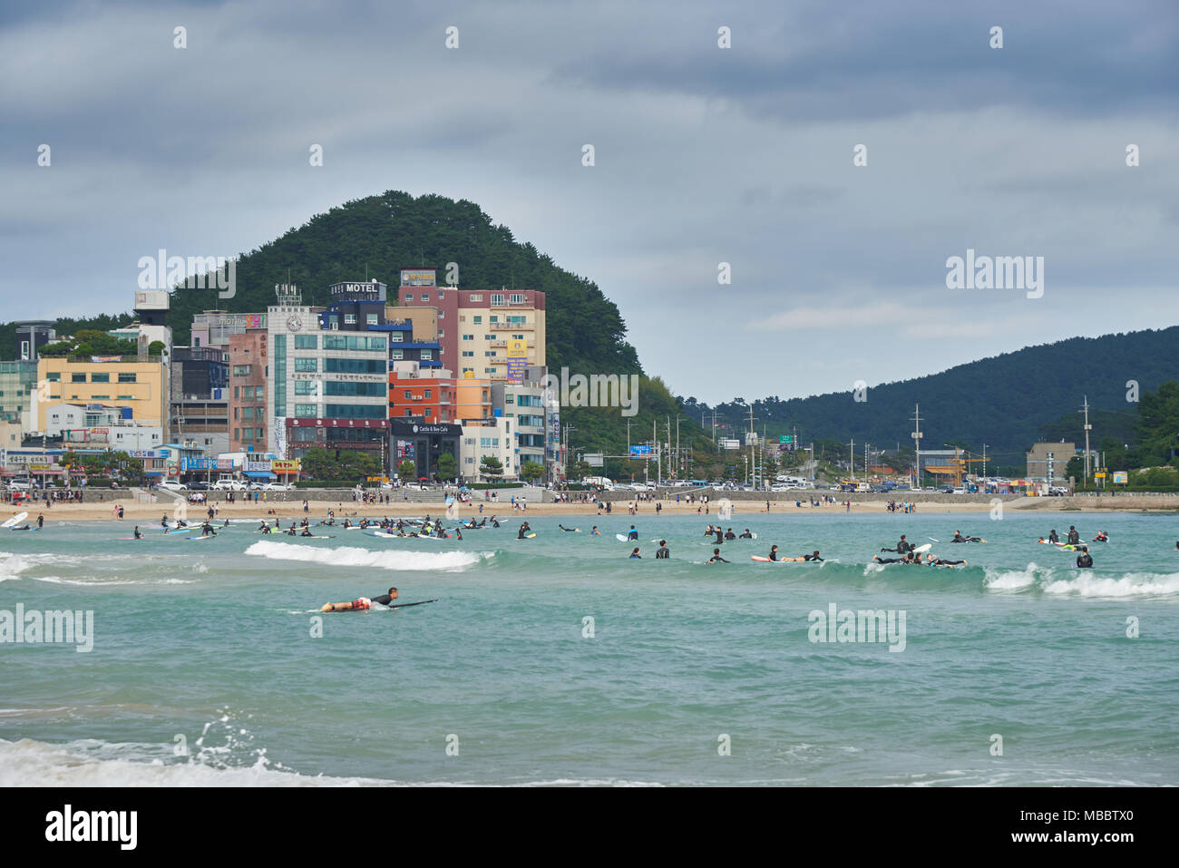Busan, Korea - September 19, 2015: Songjeong is a beach located near ...