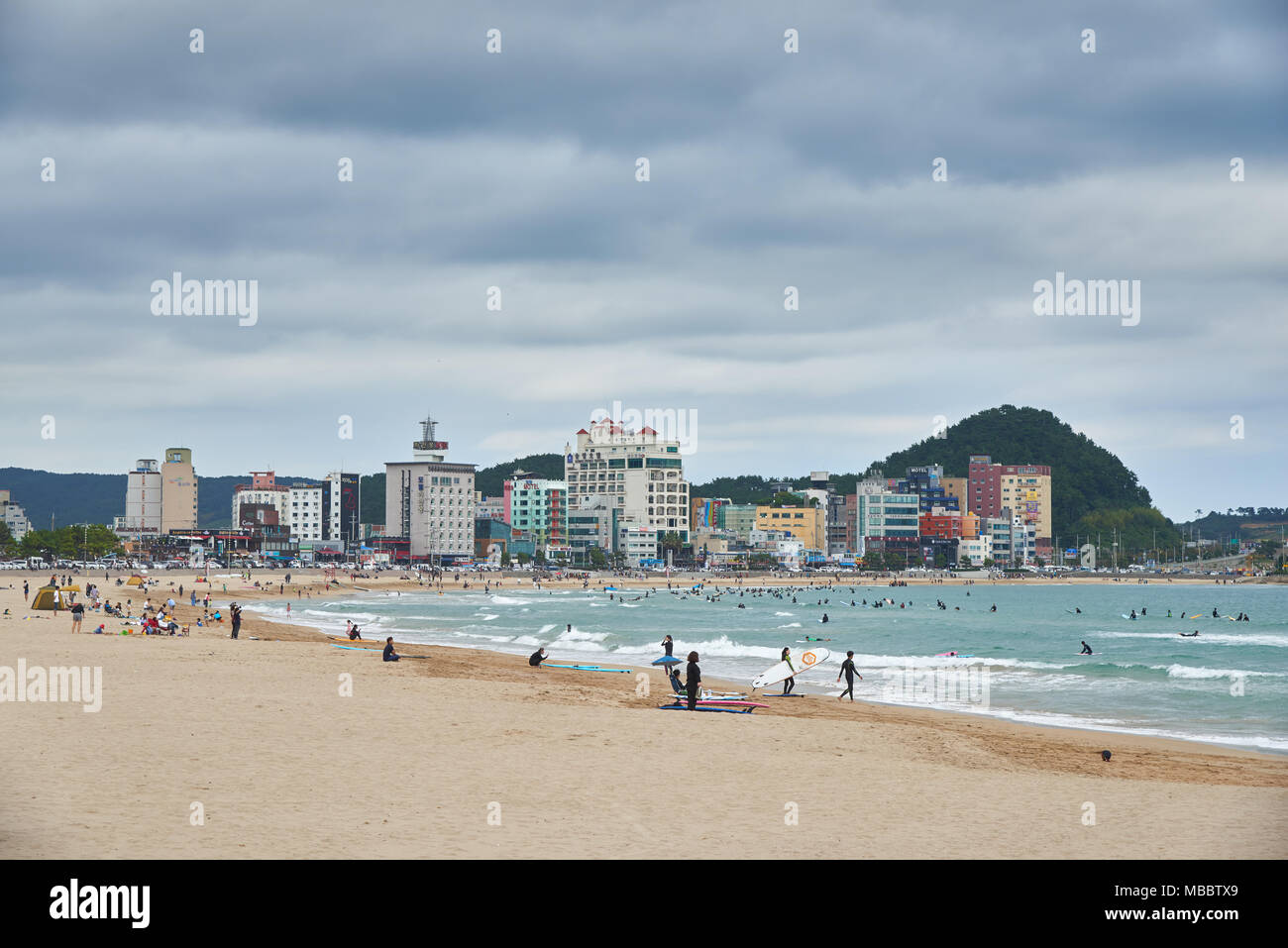 Busan, Korea - September 19, 2015: Songjeong is a beach located near ...