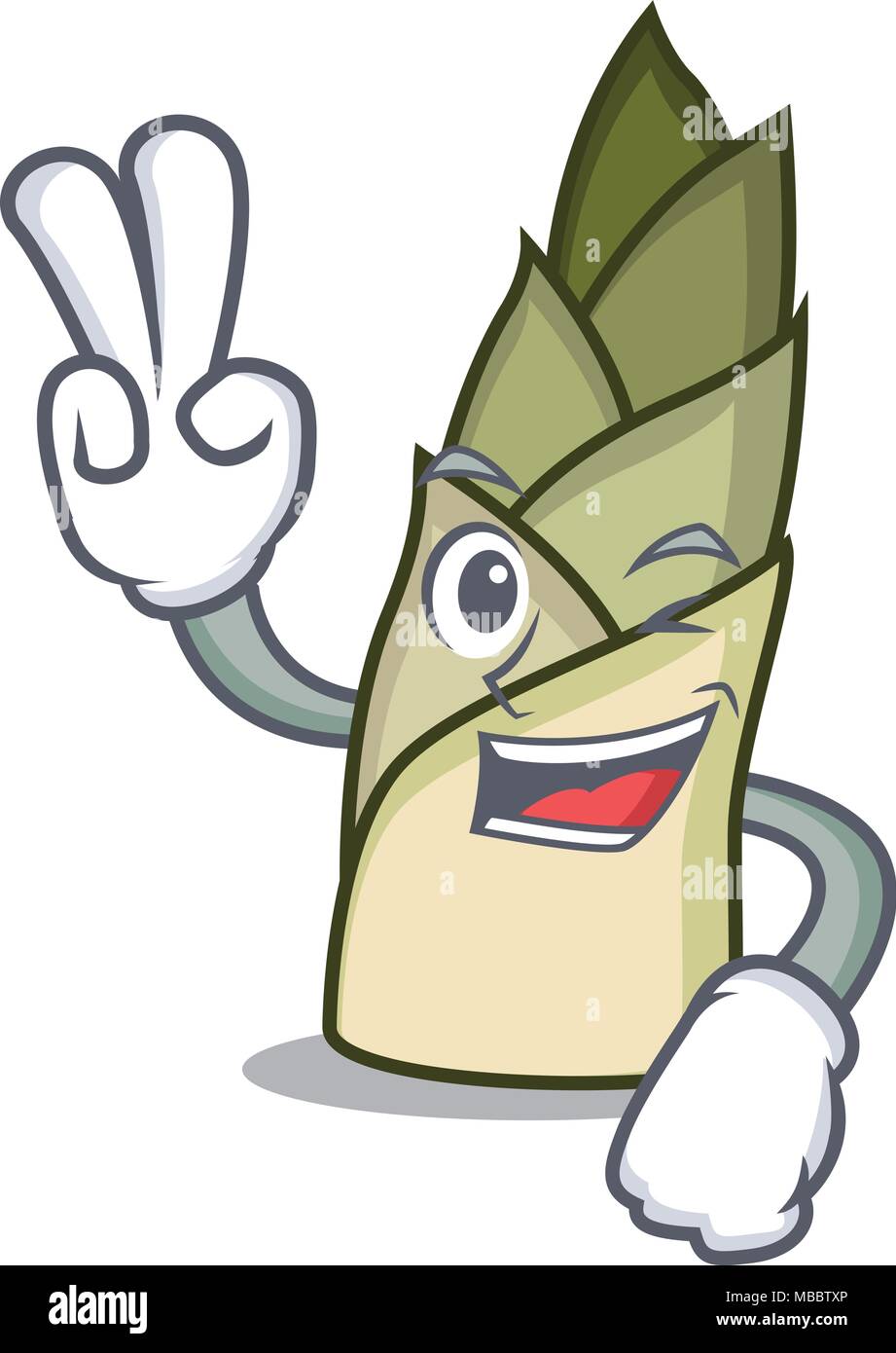 Two finger bamboo shoot character cartoon Stock Vector Image & Art - Alamy