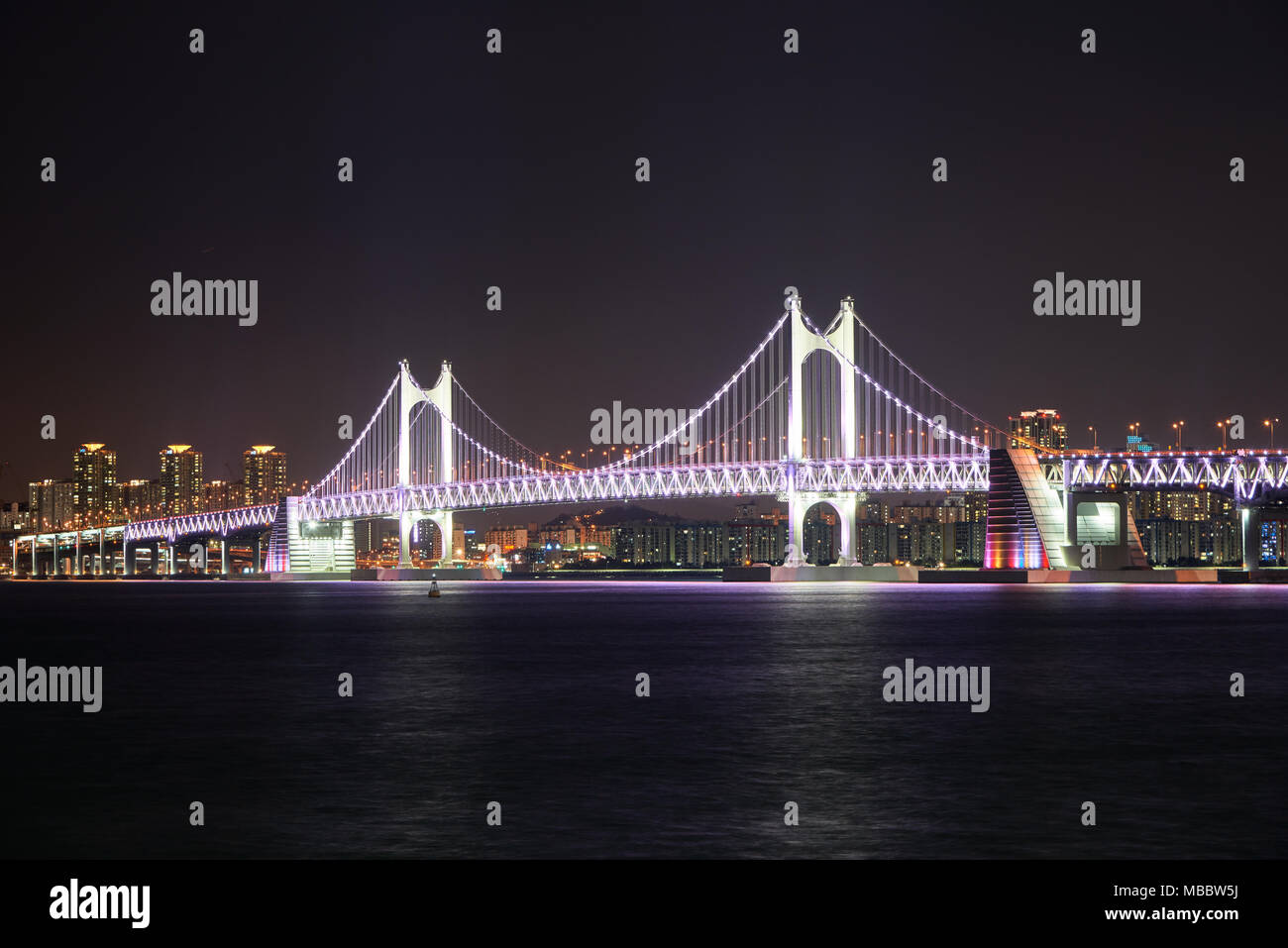 Busan, Korea - January 21, 2016: Gwangandaegyo. It is a big suspension ...