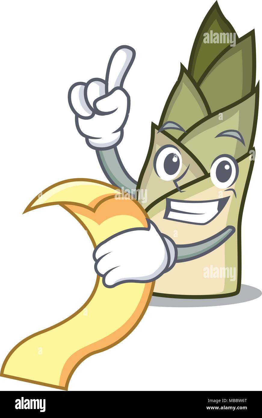 With menu bamboo shoot mascot cartoon Stock Vector Image & Art - Alamy