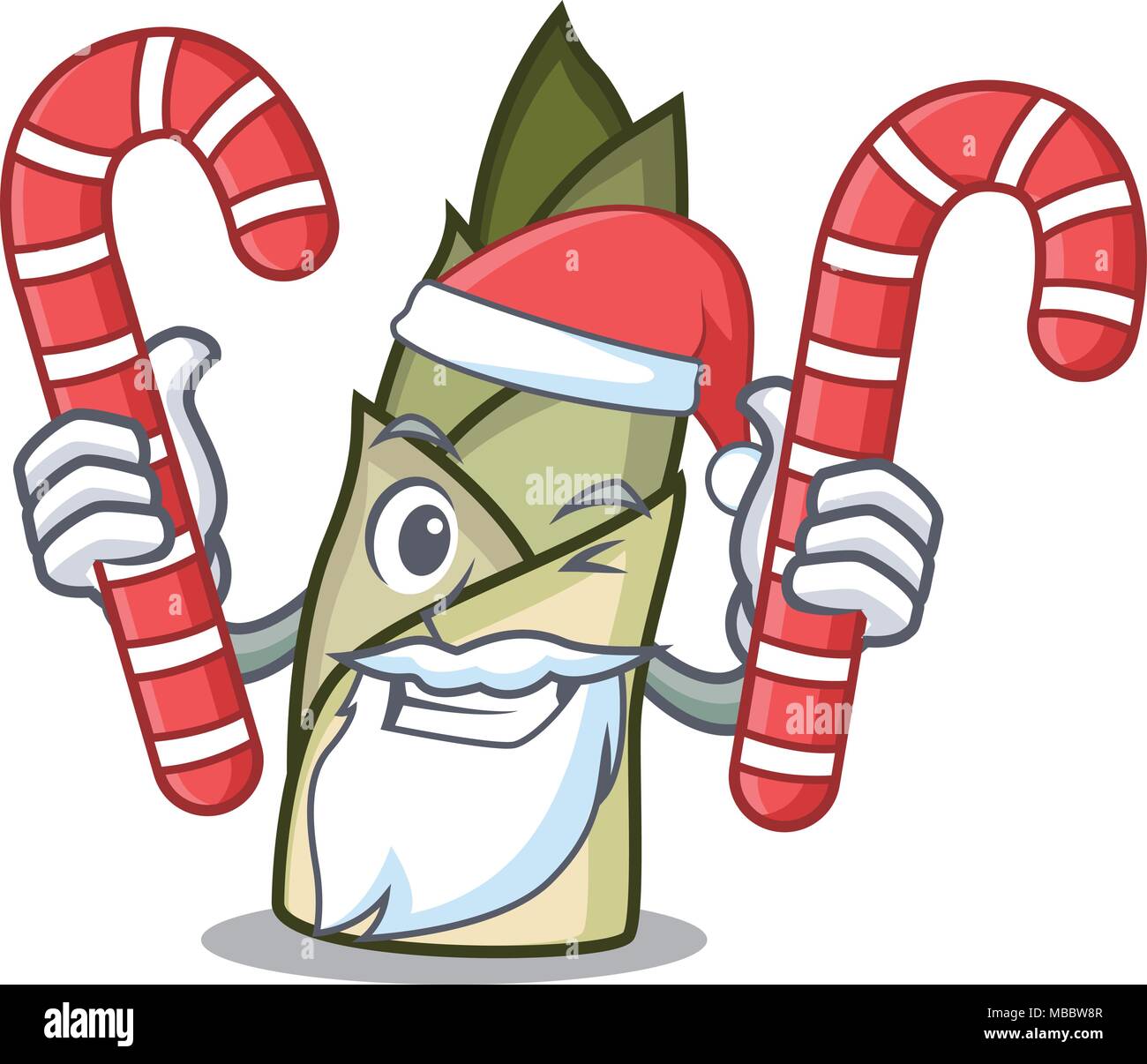 Santa with candy bamboo shoot mascot cartoon Stock Vector Image & Art ...