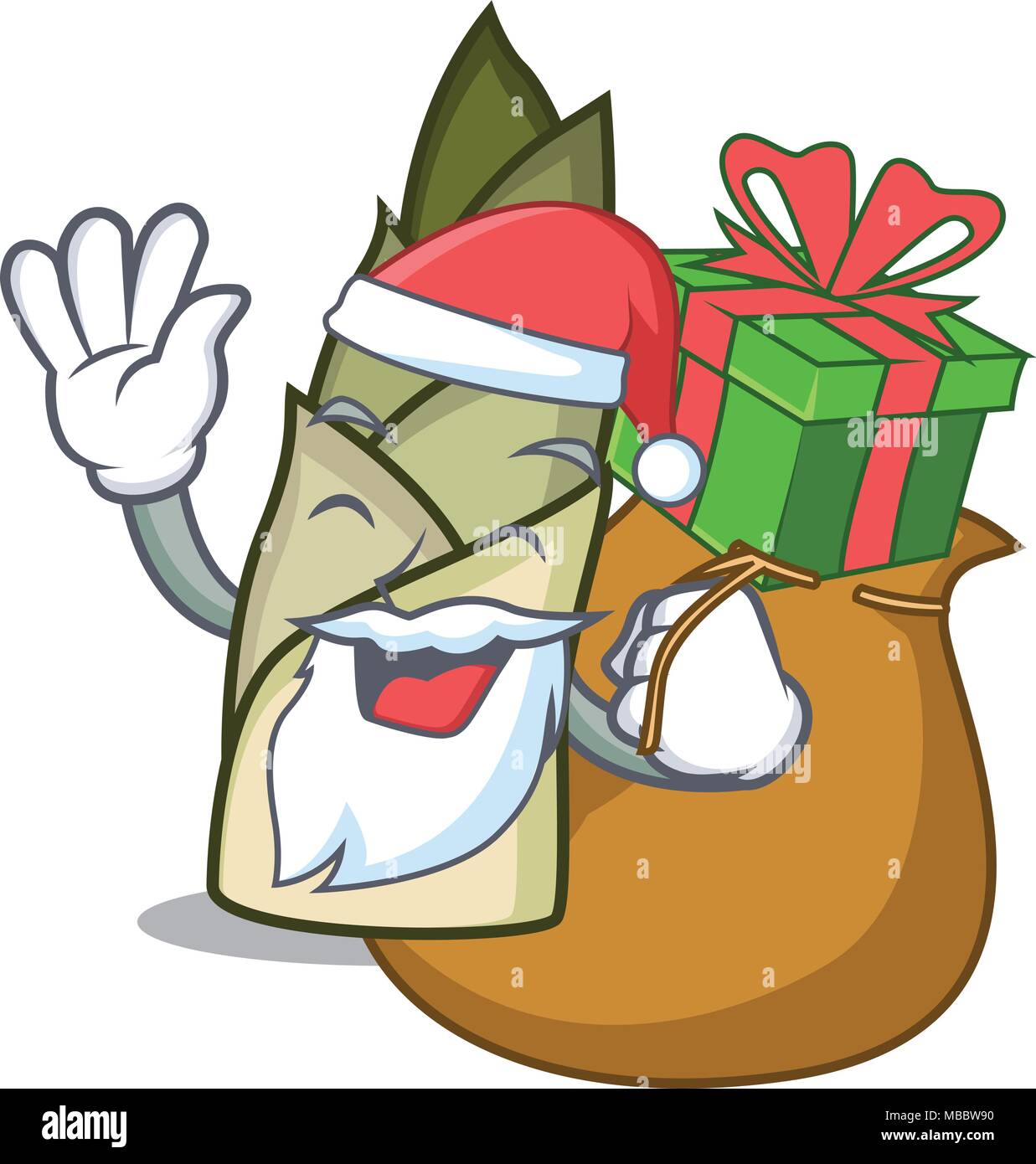 Santa with gift bamboo shoot mascot cartoon Stock Vector Image & Art ...