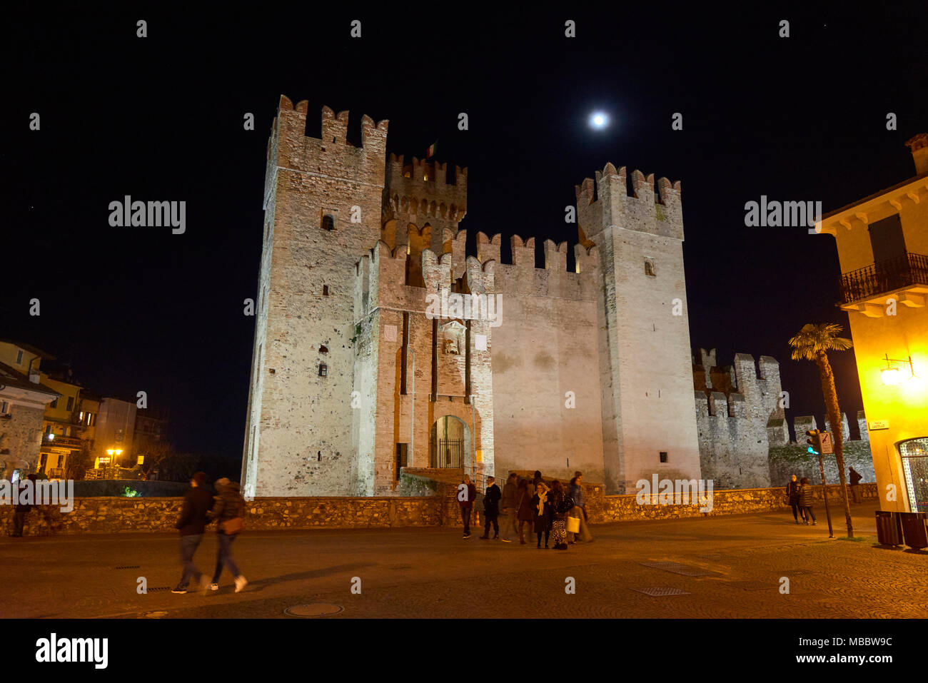 Sirmione, Italy - February 21, 2016: The Scaliger Castle is a medieval ...