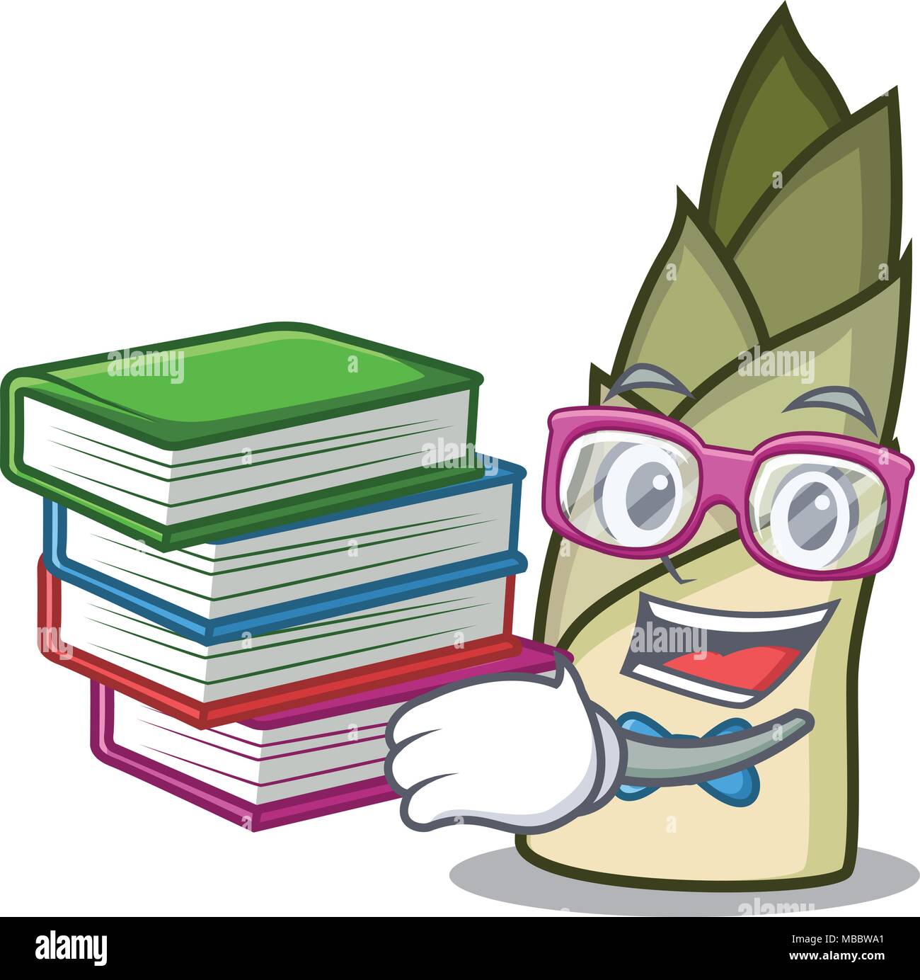 Student with book bamboo shoot mascot cartoon Stock Vector Image & Art ...