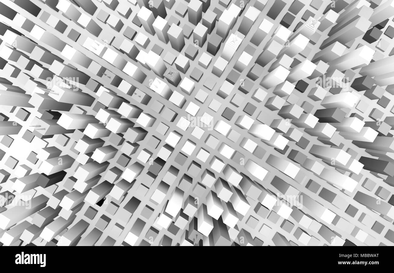 3d rendering of cubes making a city downtown Stock Photo - Alamy