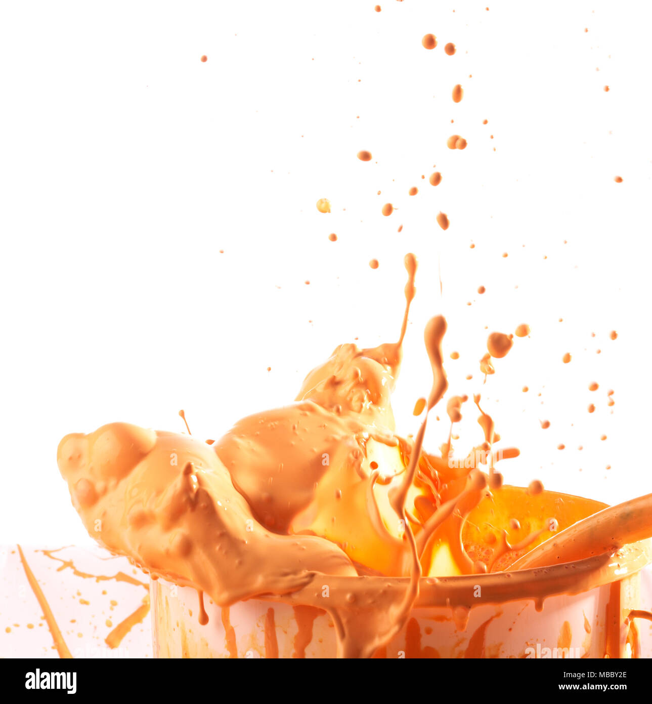 Orange painting splash Stock Photo - Alamy