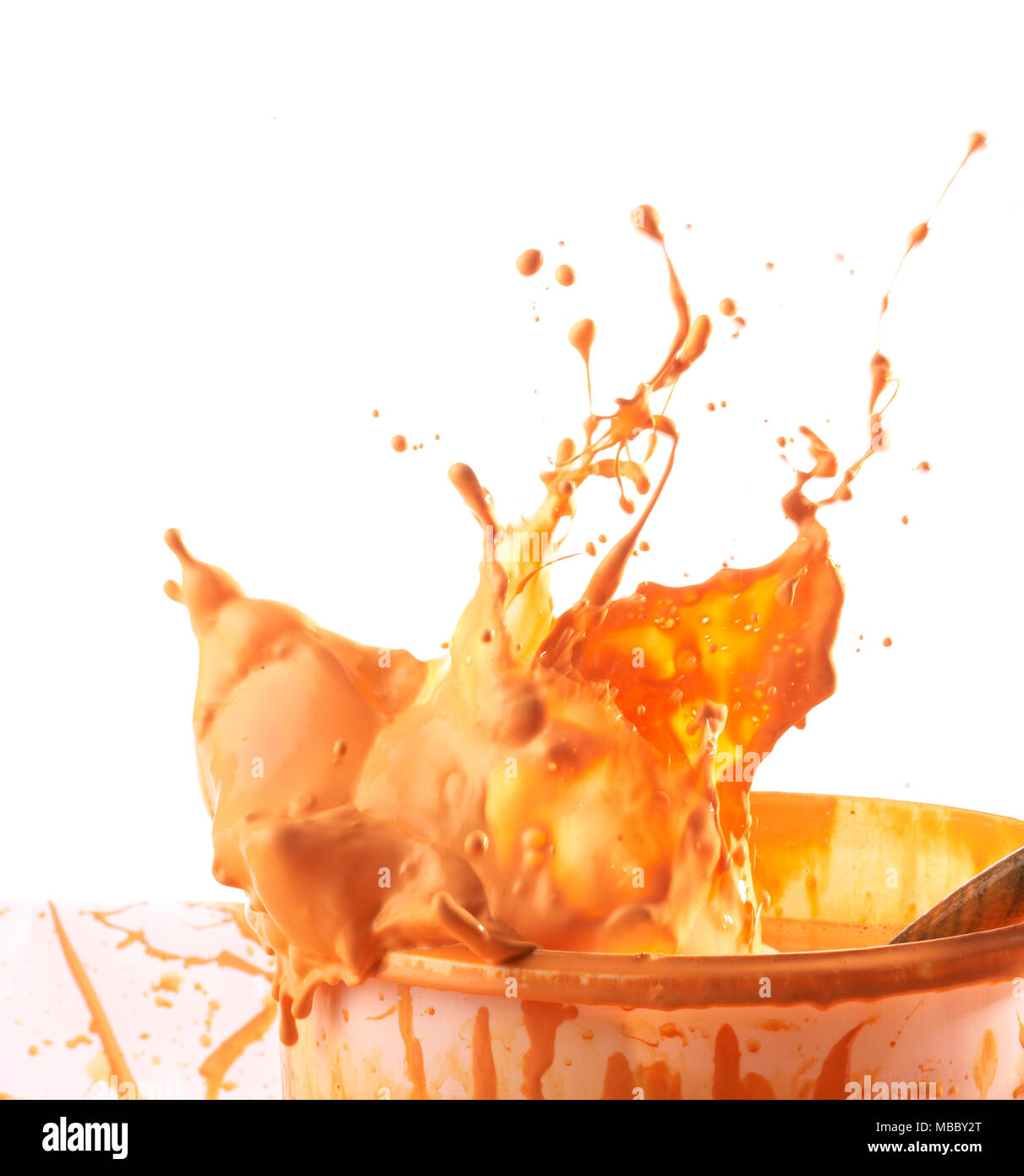 Orange painting splash Stock Photo - Alamy