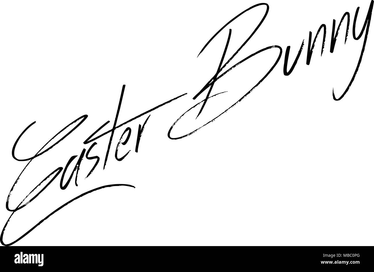 Easter Bunny text sign illustration on white background Stock Vector ...