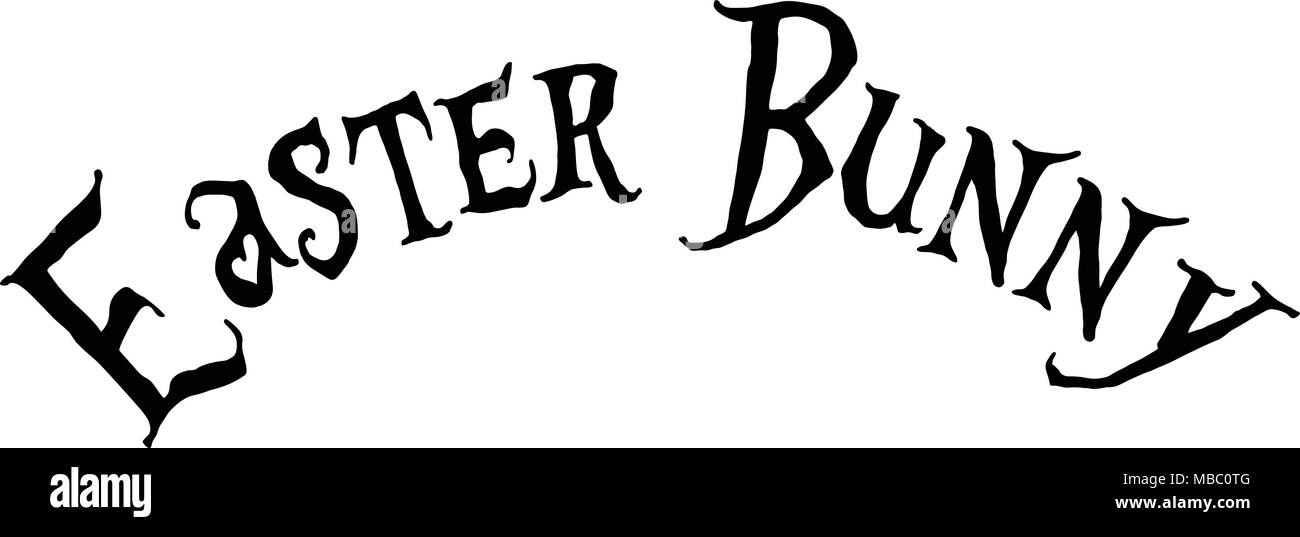 Easter Bunny text sign illustration on white background Stock Vector ...